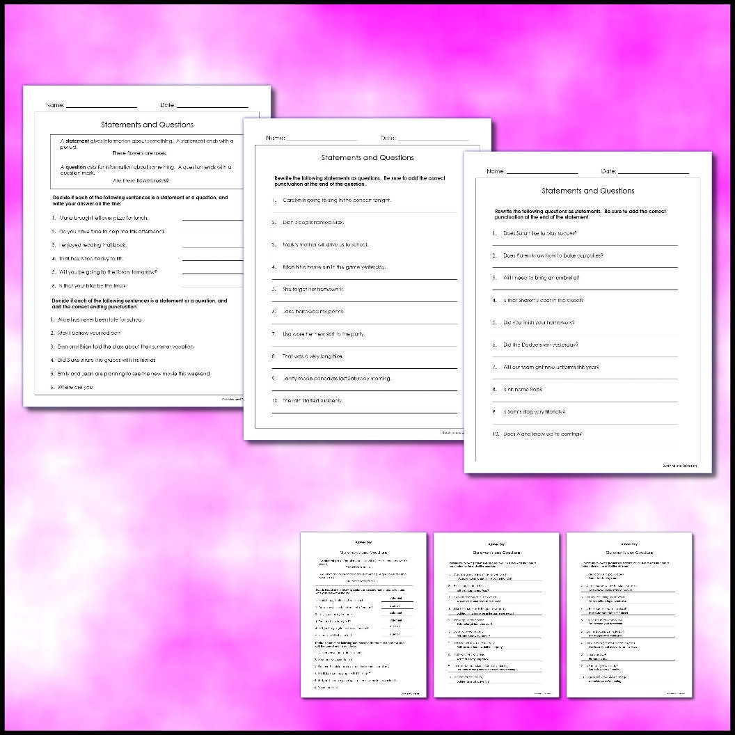 Grade 3 Sentence BUNDLE - Types of Sentences / Conjunctions / Fragments ...