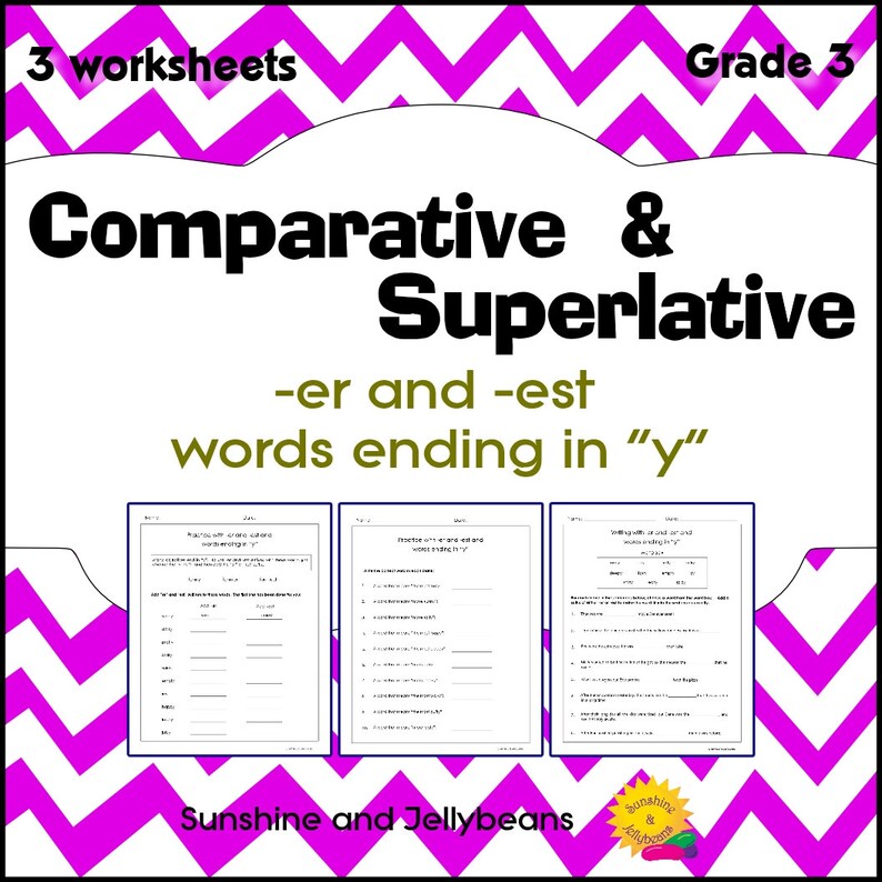 Comparative and Superlative BUNDLE : -er, -est, More, Most - Grades 3-4 ...