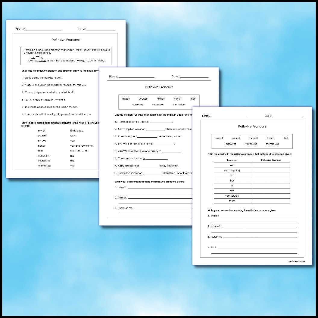 Reflexive Pronouns - Recognizing and Using Them in Writing - 3 ...