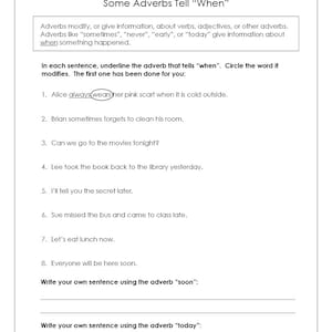 Adverbs Practice - Recognizing and Writing With Adverbs - Grades 2-3 ...