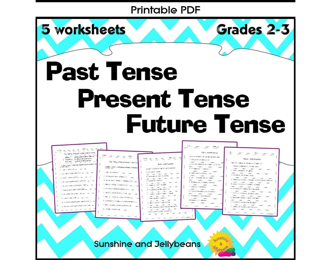 Past, Present and Future Tenses - 5 Verb Worksheets - Grades 2-3 - CCSS ...