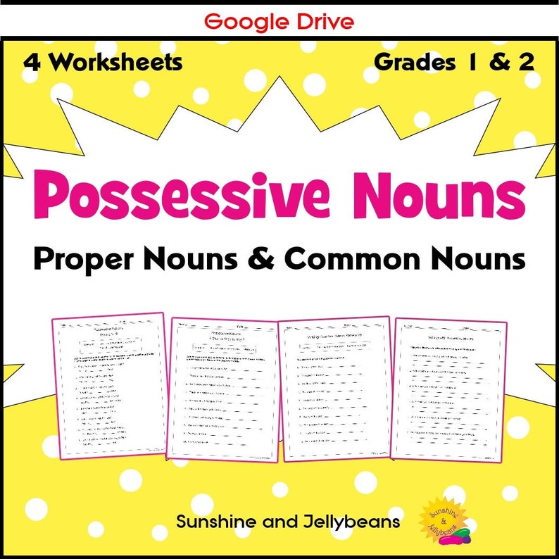 Possessive Nouns Proper and Common Nouns 4 Worksheets - Etsy Israel