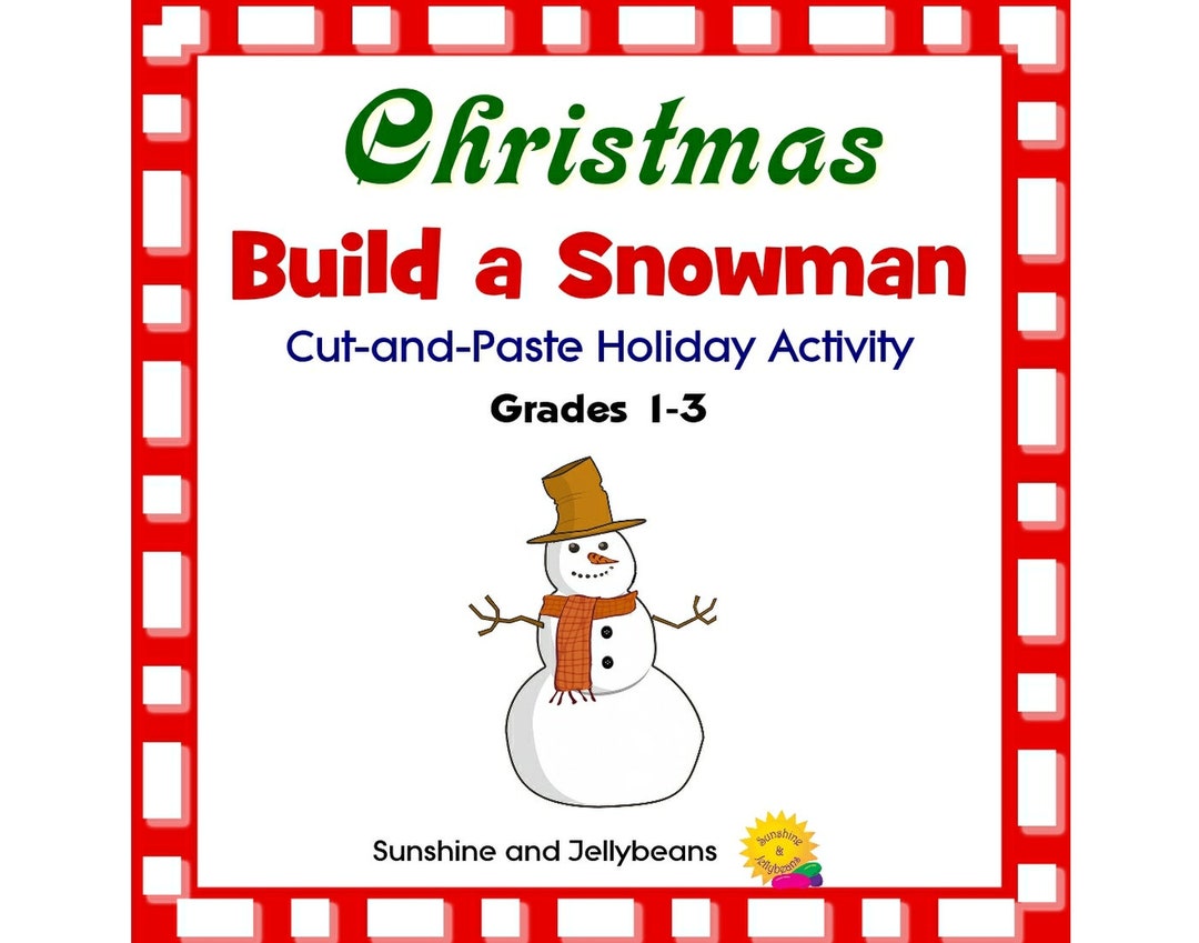 Build a Snowman - Cut & Paste Holiday Activity! - Christmas / Winter - Etsy