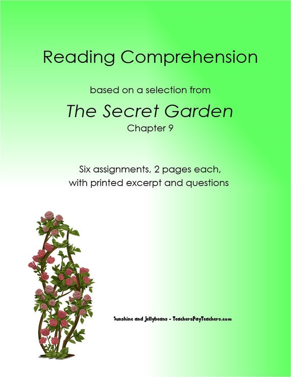 Reading Comprehension the Secret Garden Excerpts | Etsy