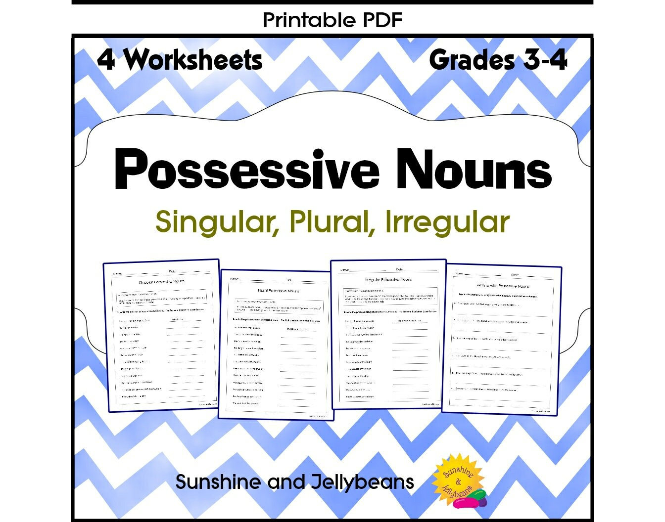 Possessive Nouns - Singular Plural Irregular - Grammar Writing No-prep ...