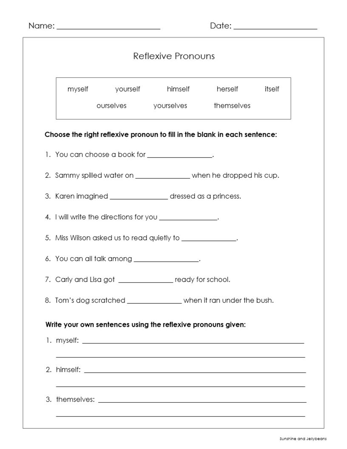 Reflexive Pronouns - Recognizing and Using Them in Writing - 3 ...