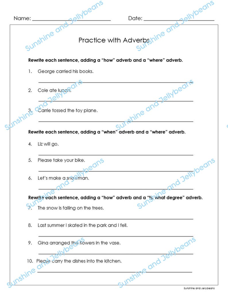 Types of Adverbs - Where When How - Parts of Speech, Writing Skills ...
