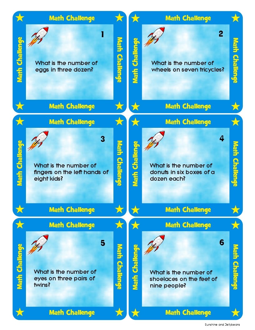30 Task Cards - Math Logic & Critical Thinking Skills - Challenge ...