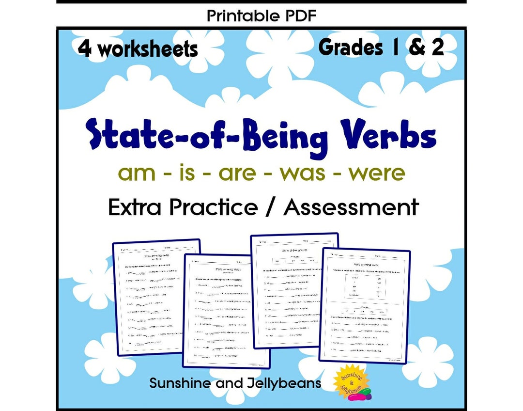 State-of-being Verbs - Am - is - Are - Was - Were - Grades 1-2 ...