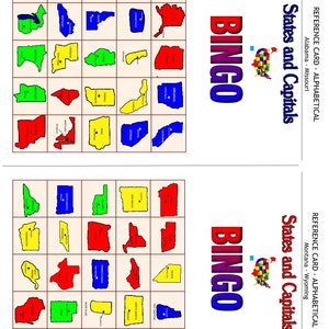 U.S. States and Capitals Bingo Game - Fun and Easy Geography Study and ...