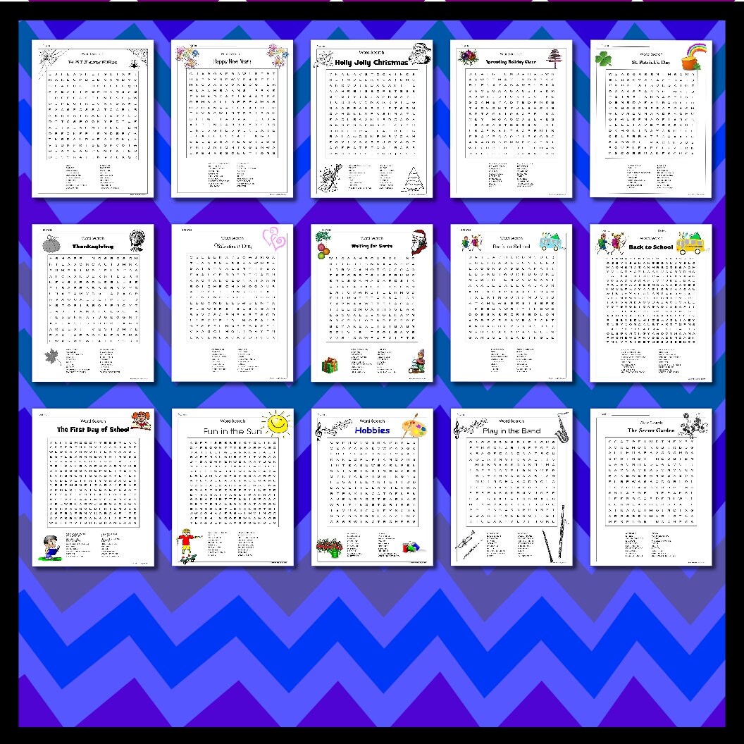 55 Word Search Puzzle Bundle Science, Holidays, Geography, Habitats ...