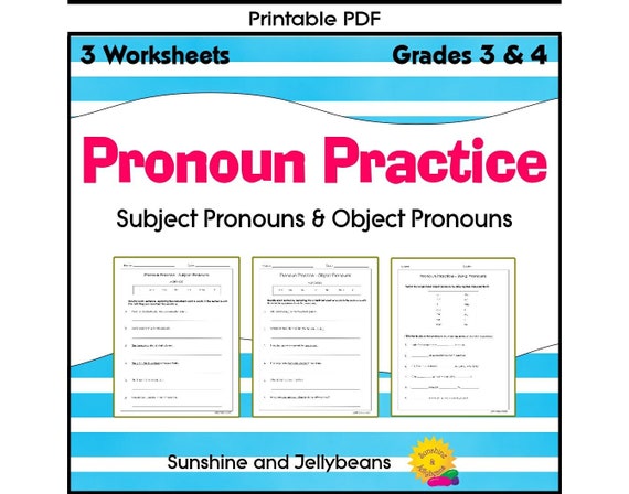 Subject Pronouns Worksheet For Grade 1
