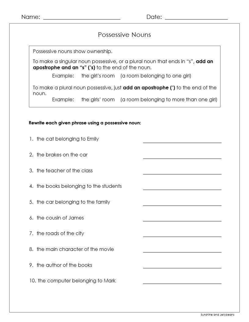 Types of Nouns: Abstract, Concrete, Possessive, Plural, Irregular ...