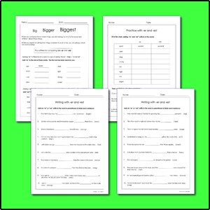 Big-bigger-biggest -er -est Suffixes - Comparative and Superlative ...