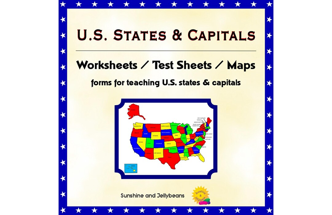 U.S. States and Capitals Maps Worksheets Assessments - Geography ...