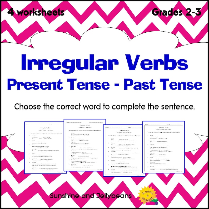 Verbs & Verb Tenses - Grade 3 BUNDLE - 17 Worksheets - Great Practice ...