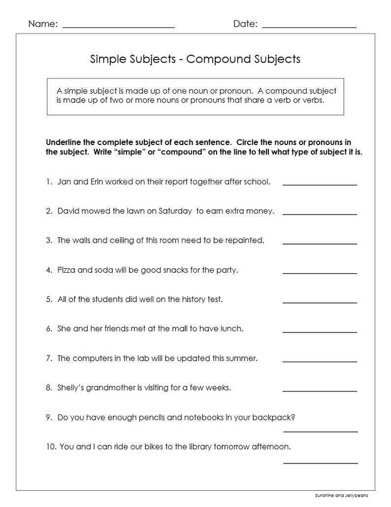 Oraciones simples y compuestas, sujetos y predicados - Gramática ...