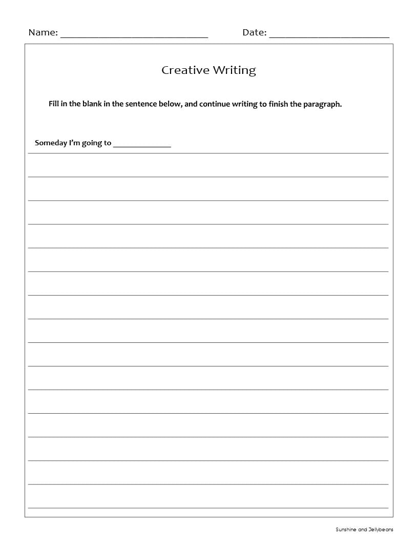 Creative Writing Prompts - 30 Days of No-prep "anytime" Writing ...