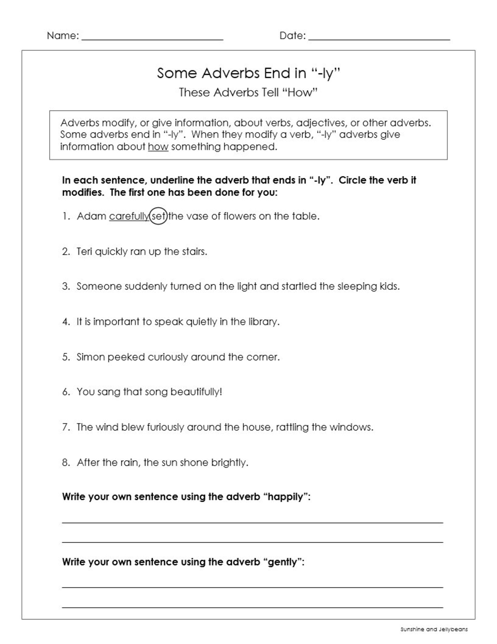 Adverbs Practice - Recognizing and Writing With Adverbs - Grades 2-3 ...