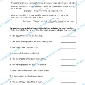 Prepositions and Prepositional Phrases Grades 4-6 - Parts of Speech ...