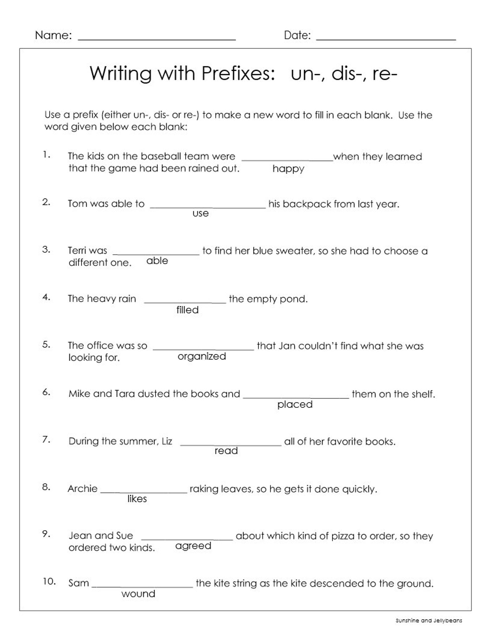 Prefixes: Un- Dis- Re- / 3 Worksheets - Grades 2-3 - Practice / Review ...
