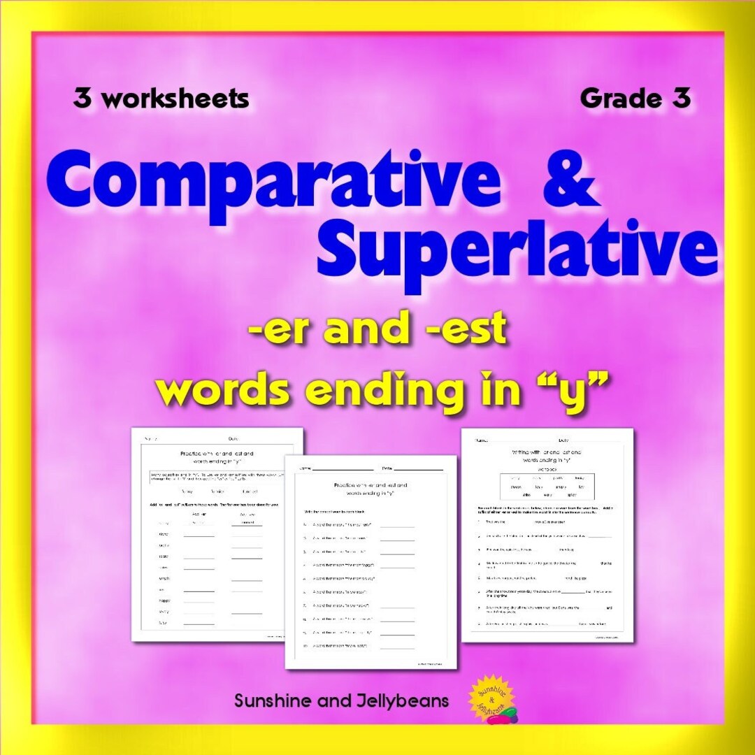 Comparative / Superlative er and est Suffixes Words Ending - Etsy