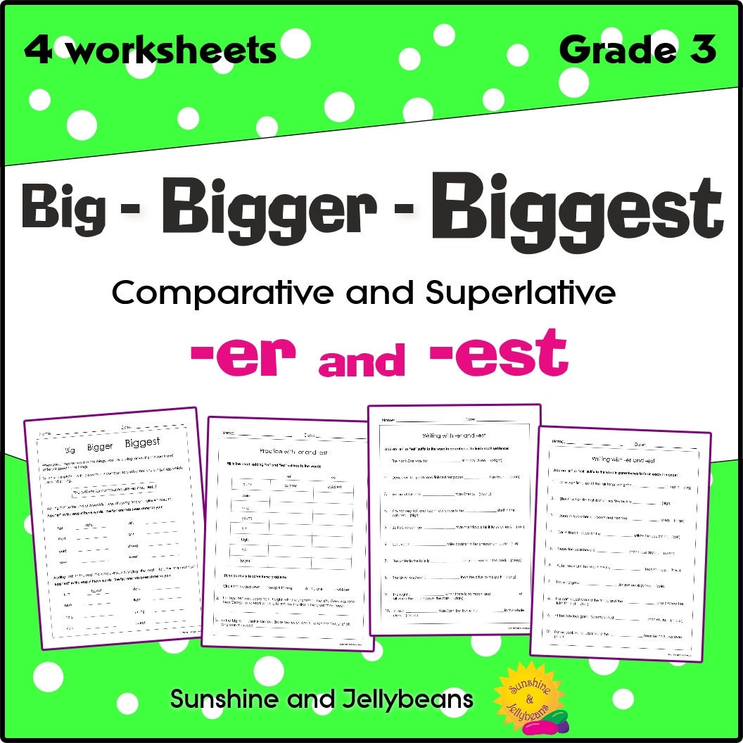 Comparative and Superlative BUNDLE : -er, -est, More, Most - Grades 3-4 ...
