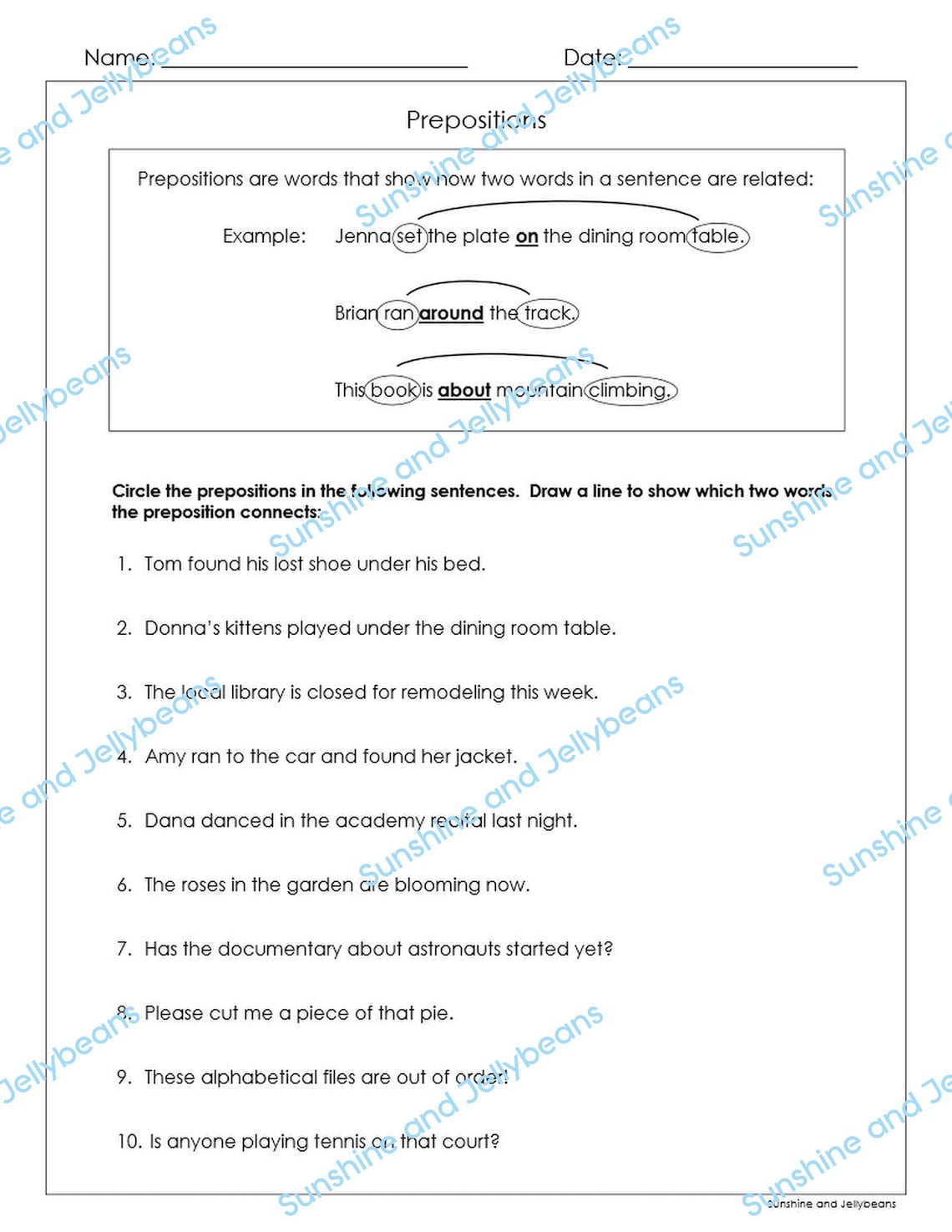 Prepositions and Prepositional Phrases Grades 4-6 - Parts of Speech ...