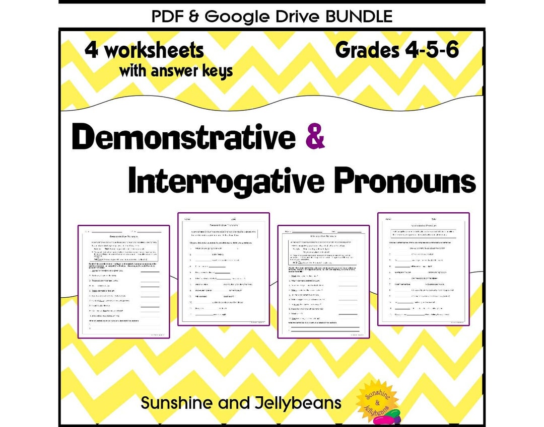 Demonstrative and Interrogative Pronouns - Grades 4-5-6 - Practice and ...