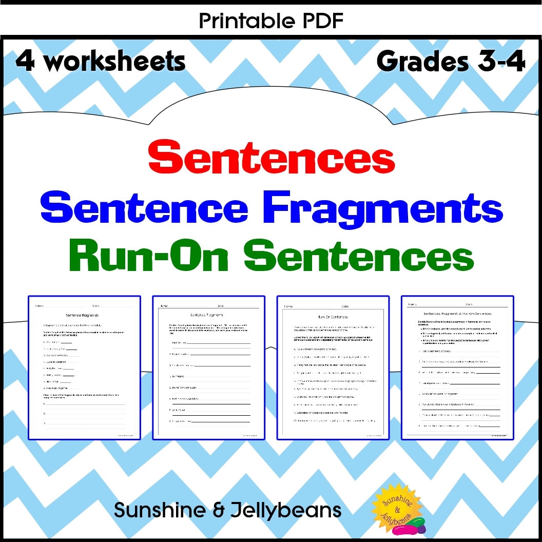 Grade 3 Sentence BUNDLE - Types of Sentences / Conjunctions / Fragments ...