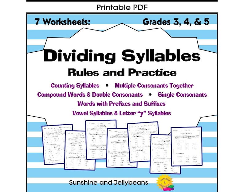 Syllables Dividing Rules and Practice - Grammar Spelling Reading ...