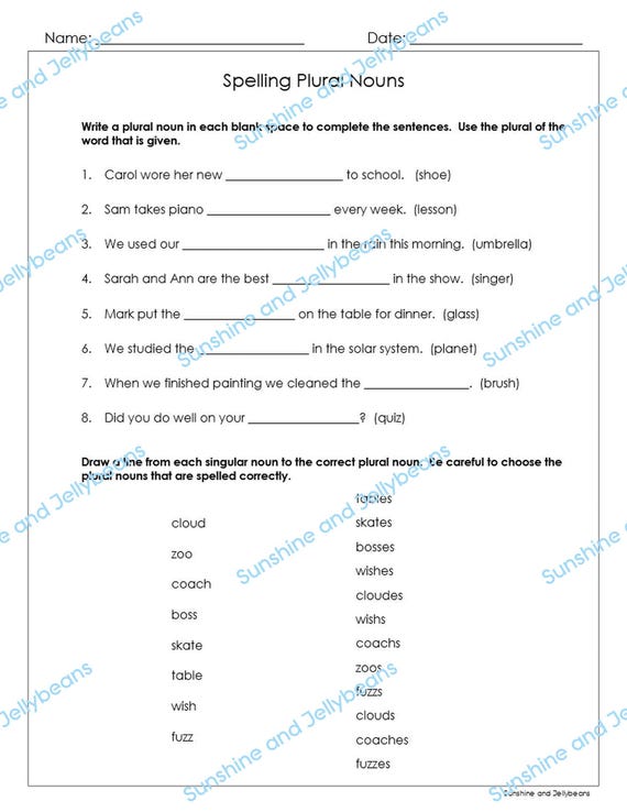 Hojas De Trabajo De Sustantivos Singulares Nouns And Verbs Worksheets