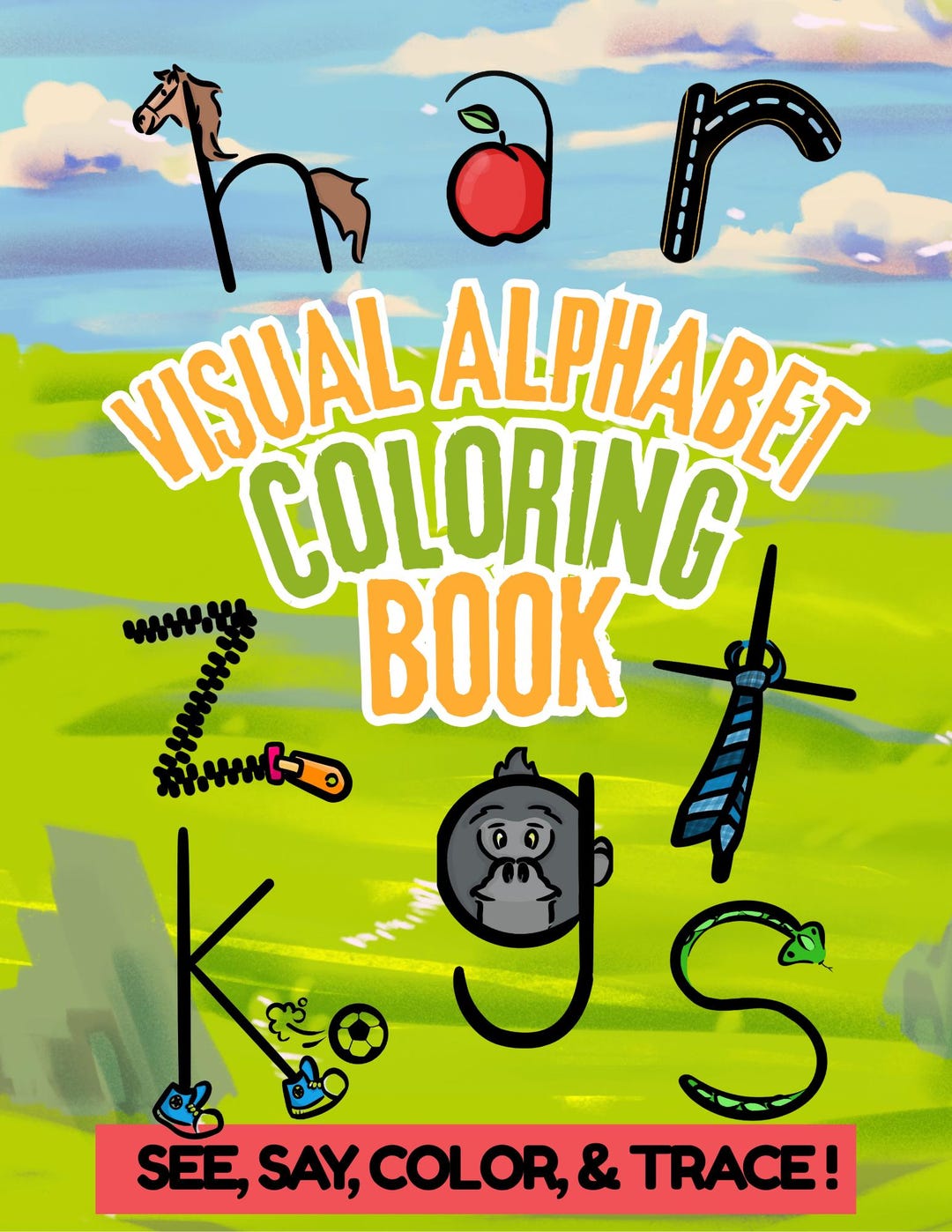 Visual Alphabet Coloring Book & Tracing-learn Letter Sounds- See, Say ...