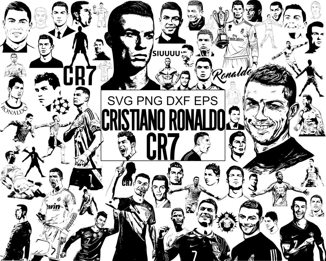 67 SVG Cristiano Ronaldo CR7 Mega Bundle | Football Legend, Soccer ...