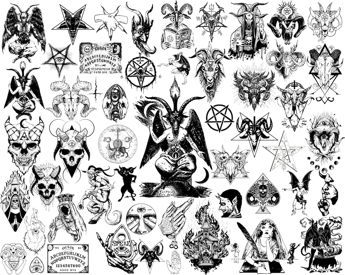 SVG File 52 Baphomet Goat Occult Ouija Board Symbols Satanic Spirit ...