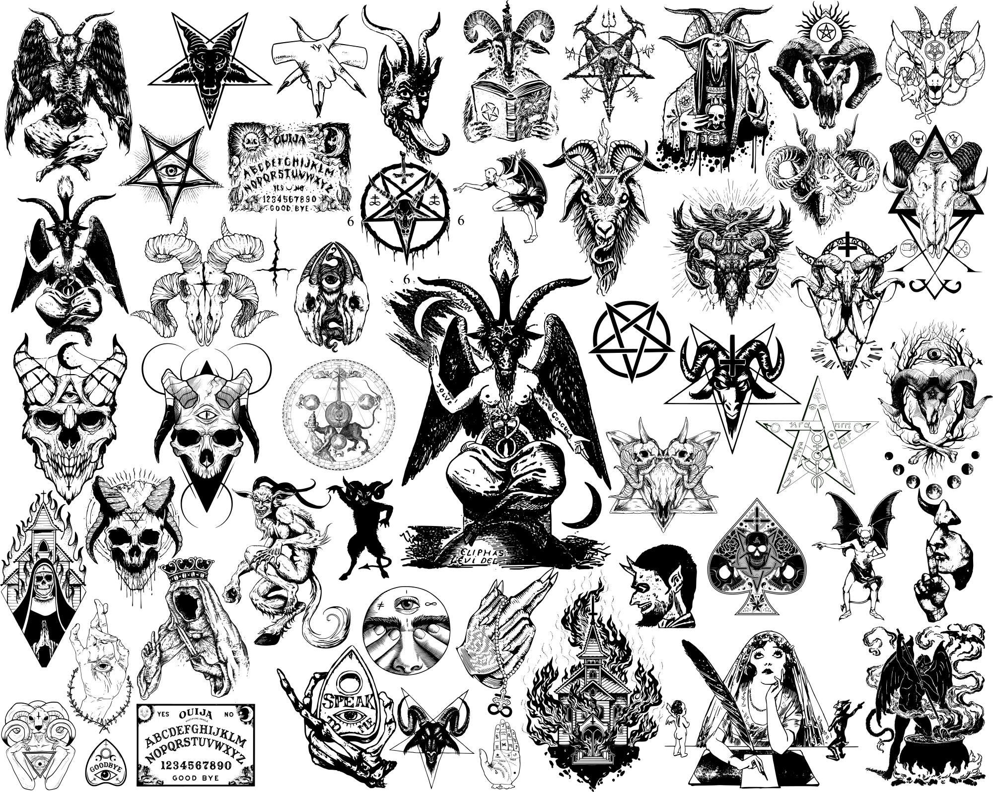 SVG File 52 Baphomet Goat Occult Ouija Board Symbols Satanic Spirit ...