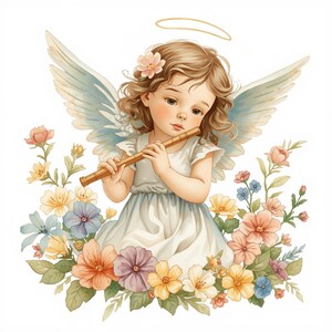 Baby Angel Clipart PNG, 30 Cute Celestial Angelic Elements Bundle ...