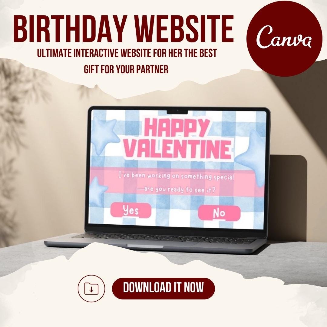 Interactive Valentine's Day Website | Canva Template | Digital Gift for ...