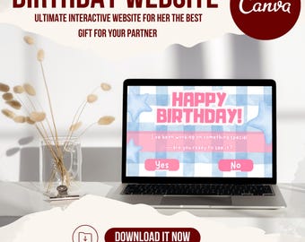 Interactive Birthday Website for Her | Digital Birthday Gift | Editable ...