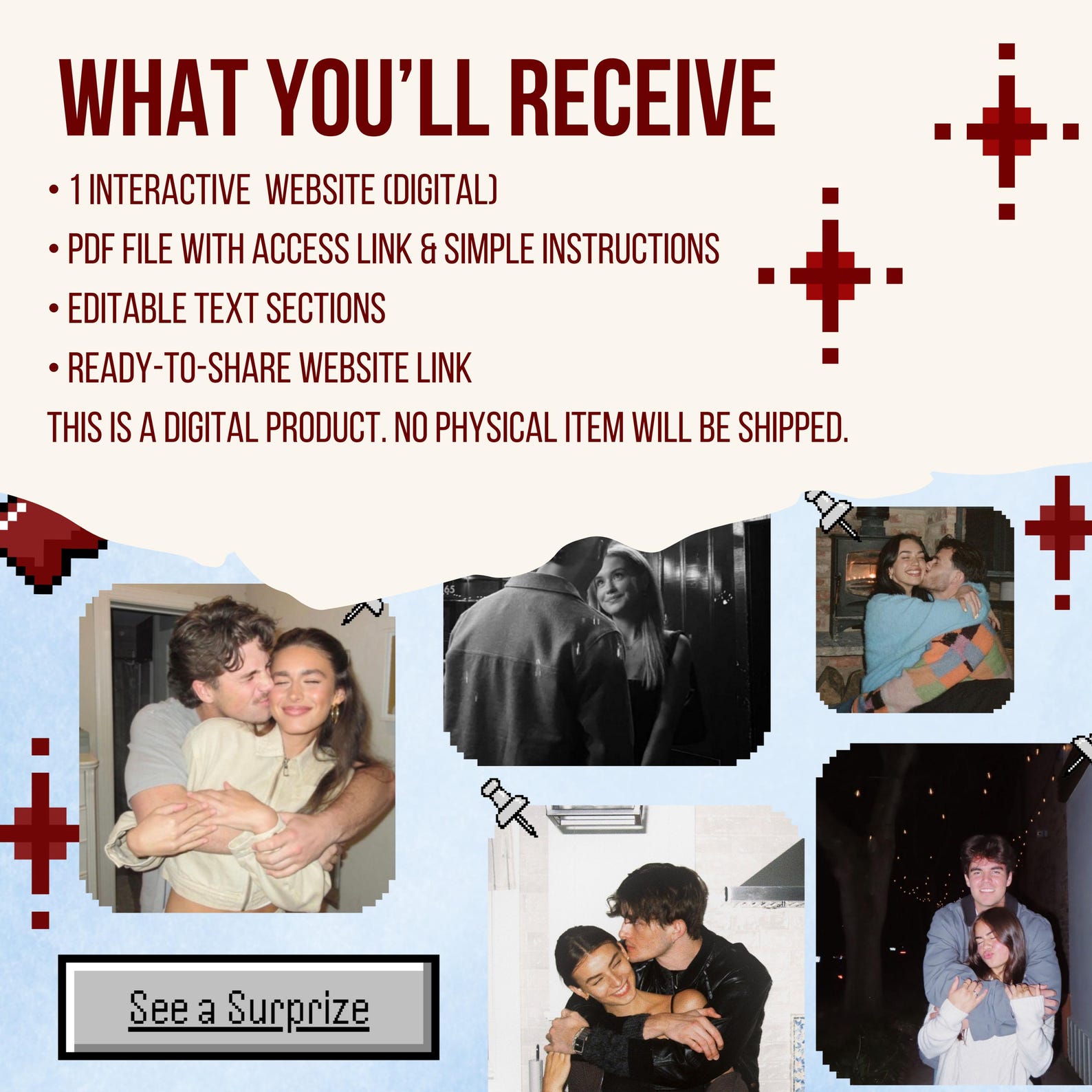 Interactive Customizable Digital Love Website Virtual Gift for ...