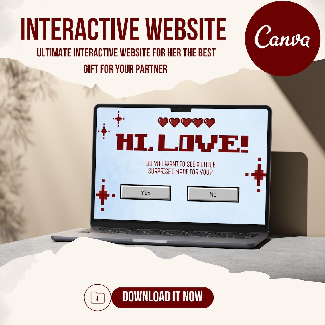 Interactive Customizable Digital Love Website Virtual Gift for ...