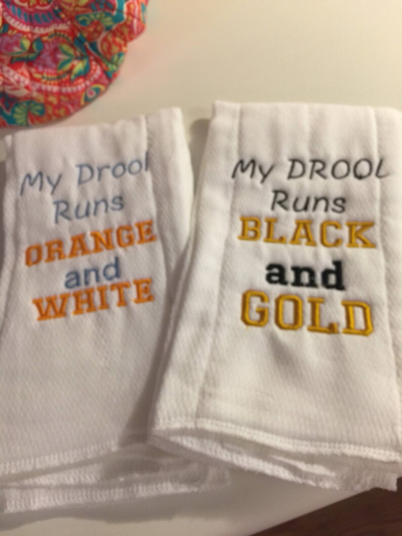Burp Cloths Made to Order My Drool Runs TEAM COLORS - Etsy
