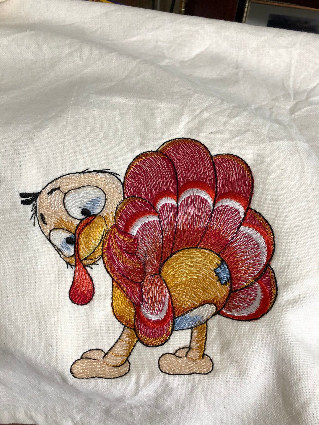 New Tea Kitchen Embroidered THANKSGIVING Turkey - Etsy
