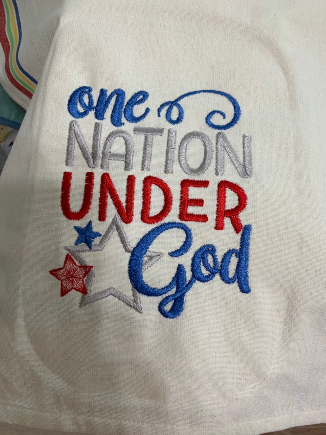 New Kitchen Tea Towel With Patriotic ONE NATION Under GOD - Etsy