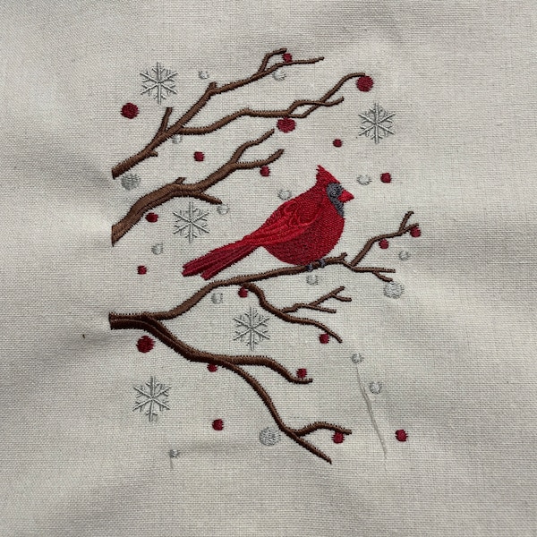 Embroidered Cardinal - Etsy