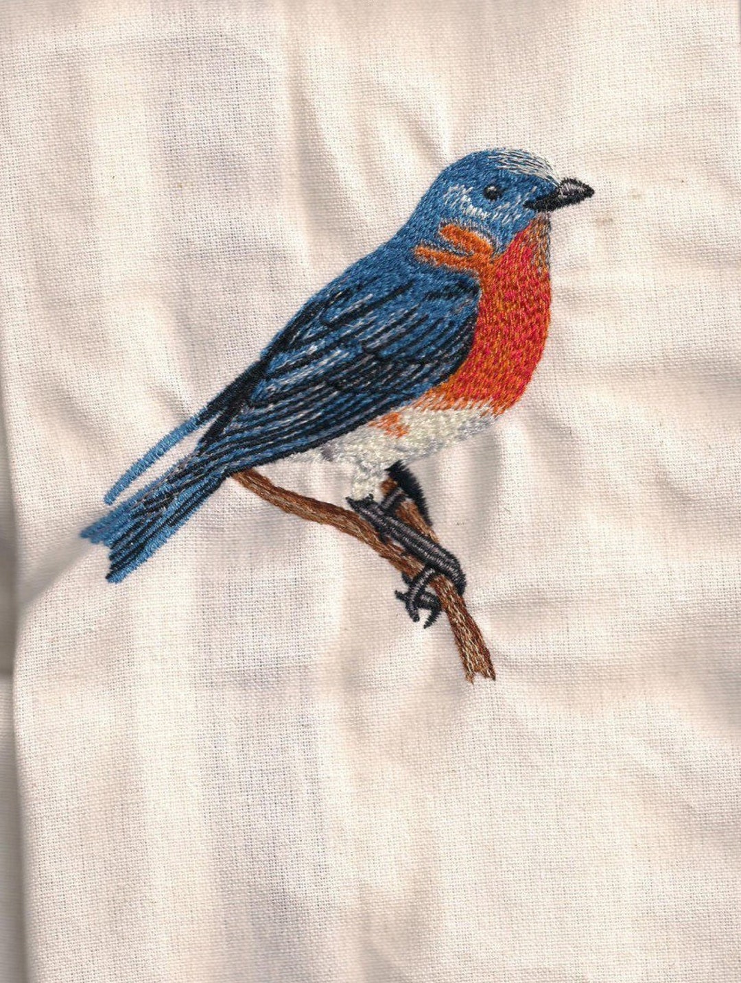 New Tea Kitchen Towel Embroidered BLUE BIRD - Etsy