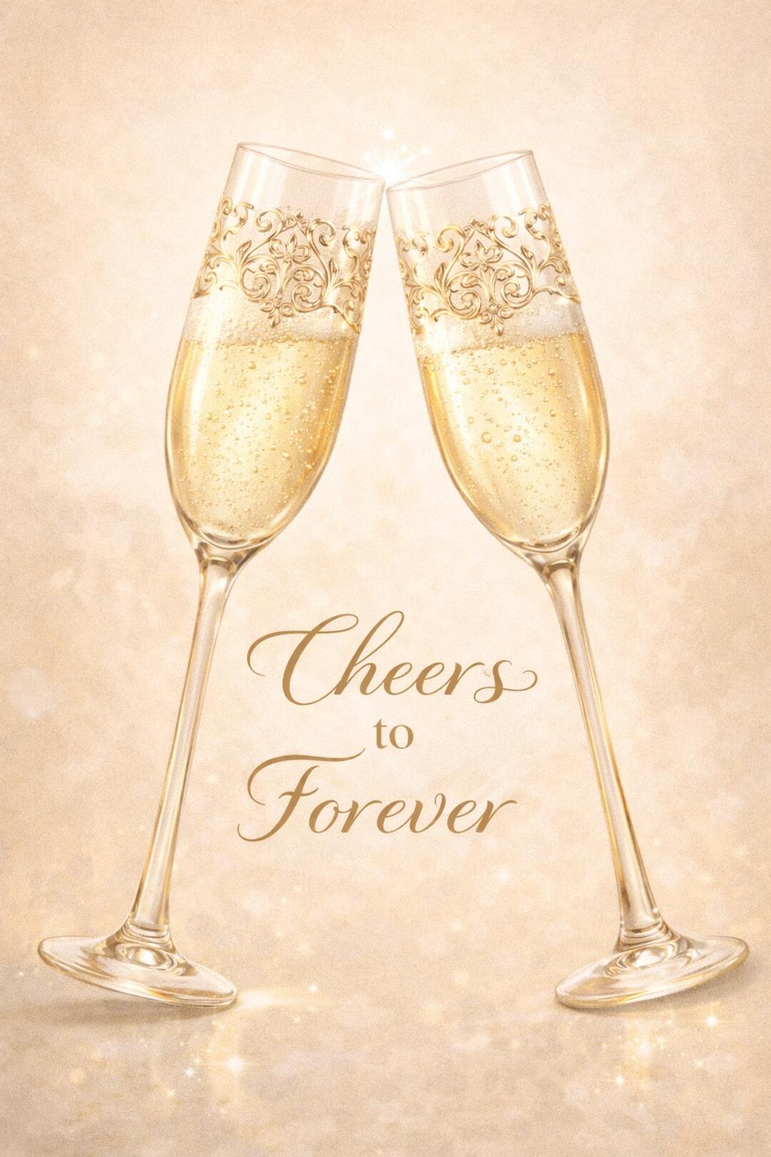 Cheers to Forever Wedding Wall Art Printable, Champagne Wedding Decor ...