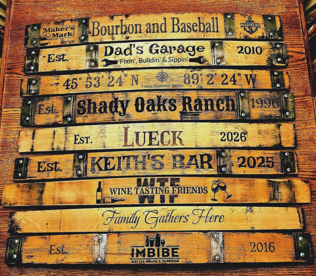 Custom Bourbon/wine Barrel Stave Signs - Etsy