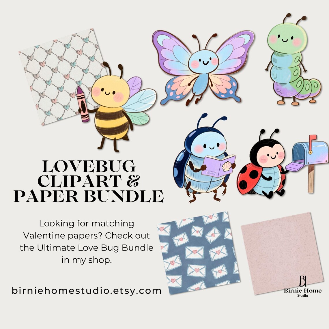 Clipart Sticker Bundle, DTF PNG Love Bug Valentine Clipart, Preschool ...