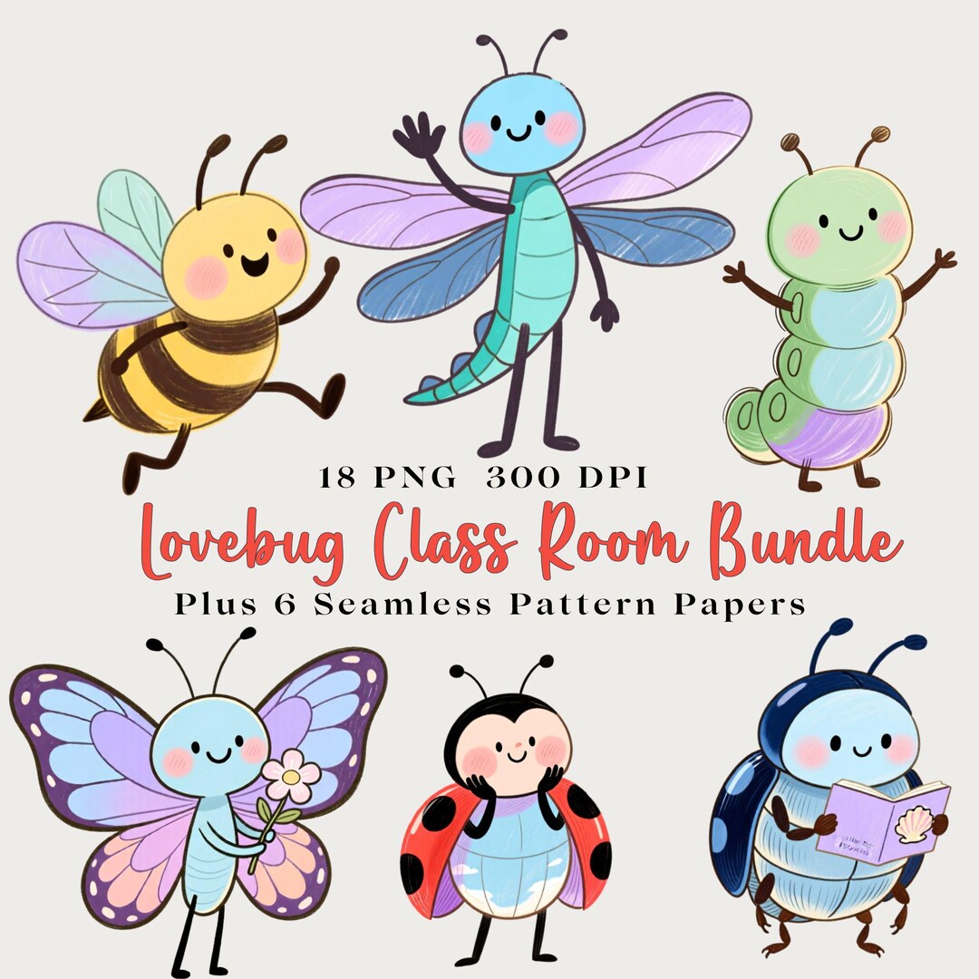 Classroom Bundles for Preschool Activities, Prek Clipart Love Bugs ...